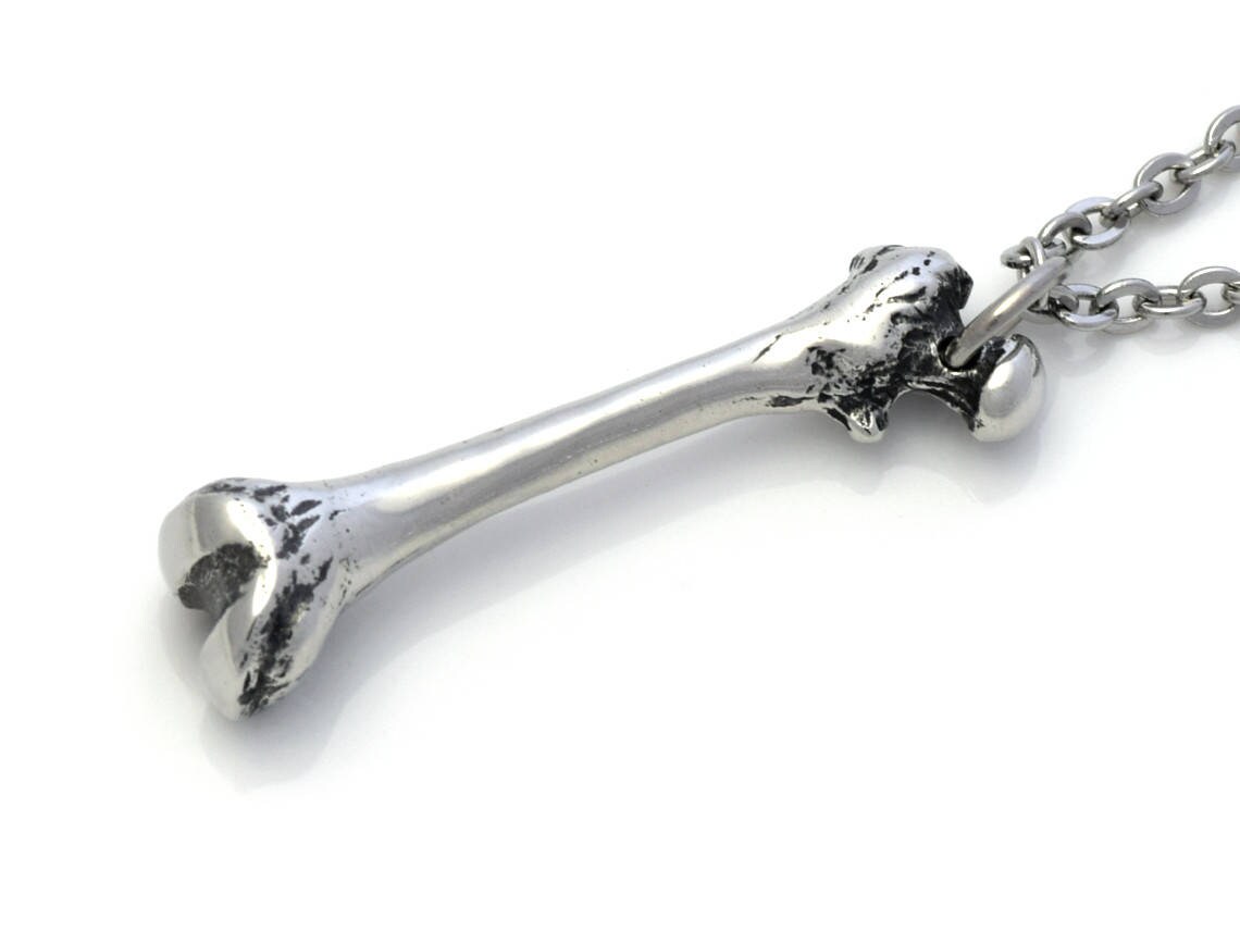 Small Femur Bone Charm Necklace Human Anatomy Jewelry | Etsy