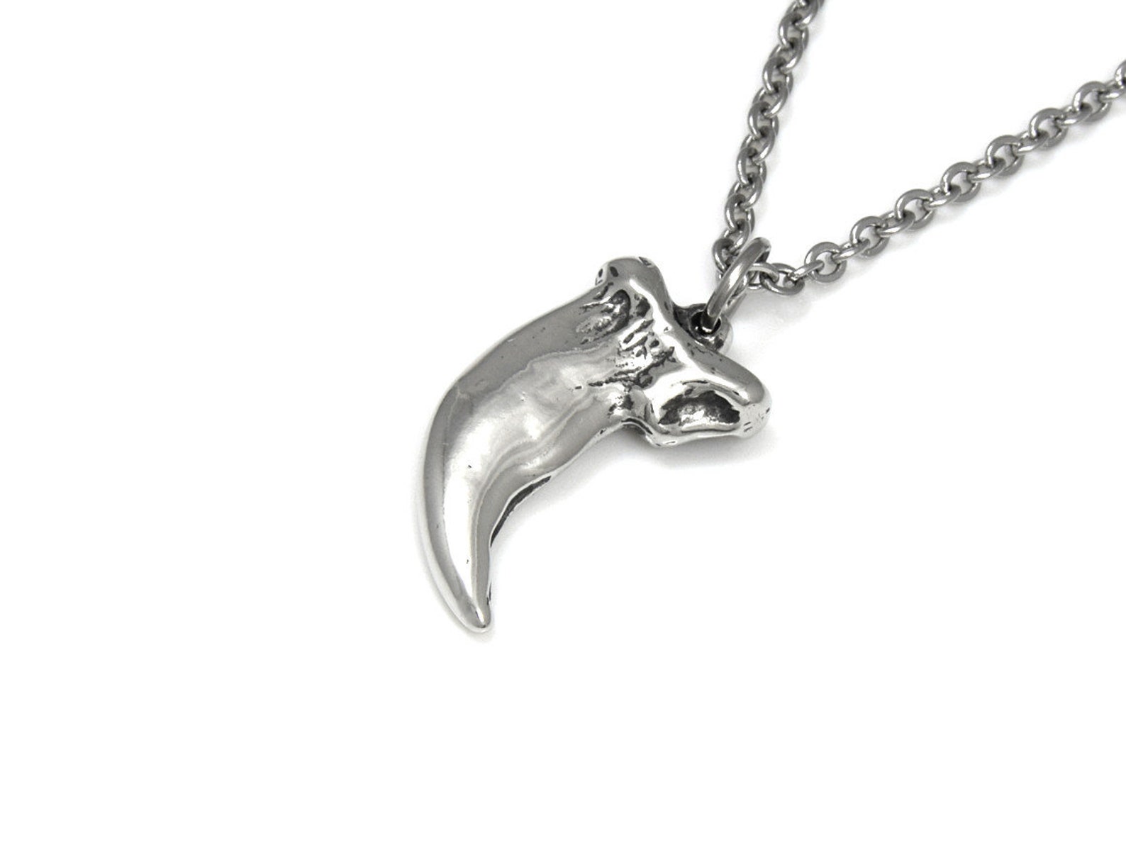 Small Metal Wolf Claw Pendant Necklace, Handmade Animal Charm Jewelry ...