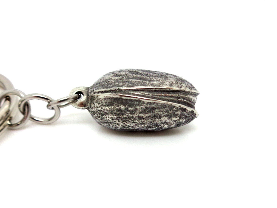 Pistachio Keychain Nature Keyring Nut Key Holder in Pewter - Etsy