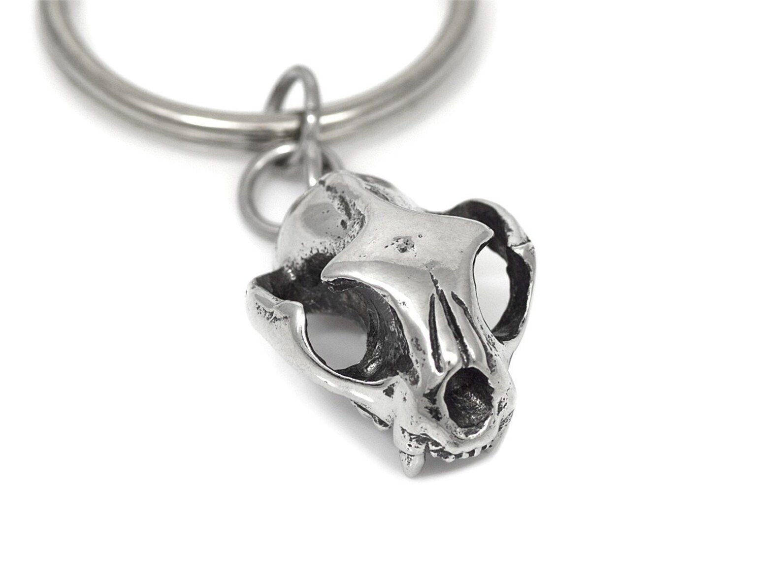 Lynx Skull Keychain Bobcat Charm Wild Cat Keyring | Etsy