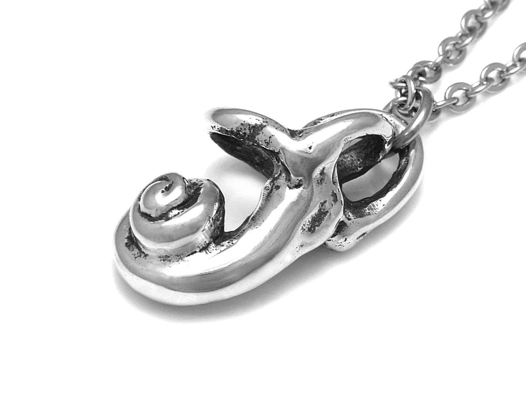 Human Cochlea Necklace, Handmade Inner Ear Anatomy Pendant in Pewter - Etsy