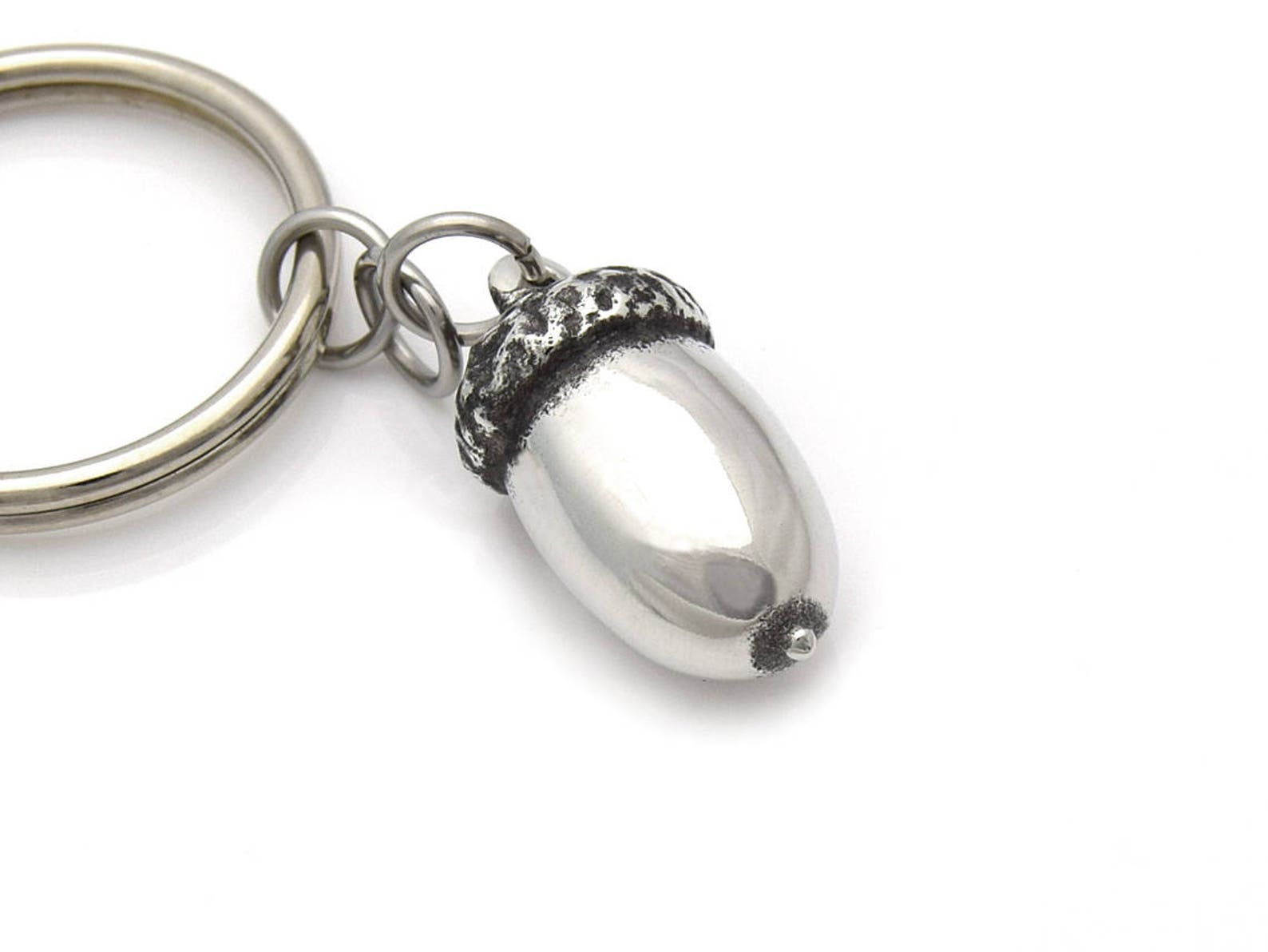 Acorn Keychain Nature Keyring Oak Key Holder in Pewter | Etsy