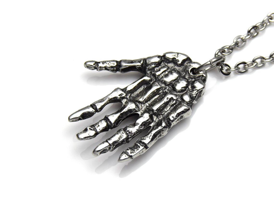 Human Skeleton Hand Pendant Necklace Anatomy Jewelry - Etsy
