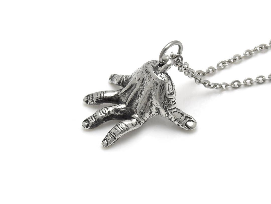 Human Hand Necklace in Pewter, Anatomy Jewelry - Etsy