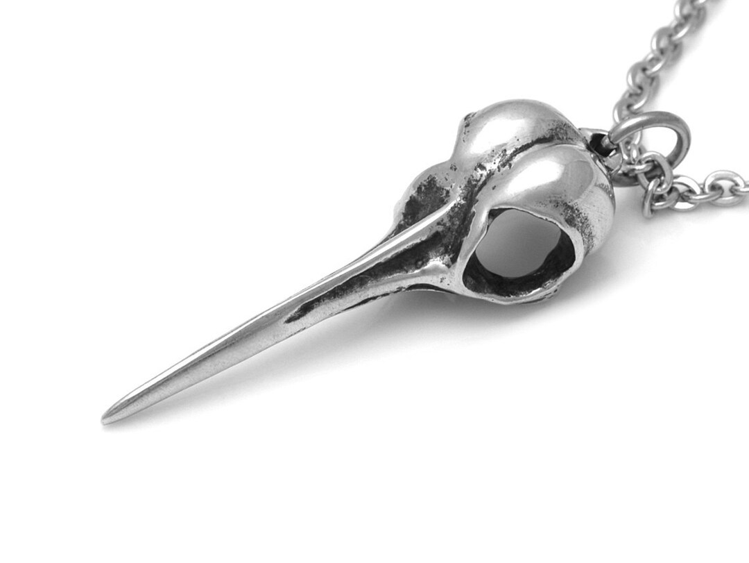 Hummingbird Skull Pendant Necklace, Bird Charm Jewelry - Etsy