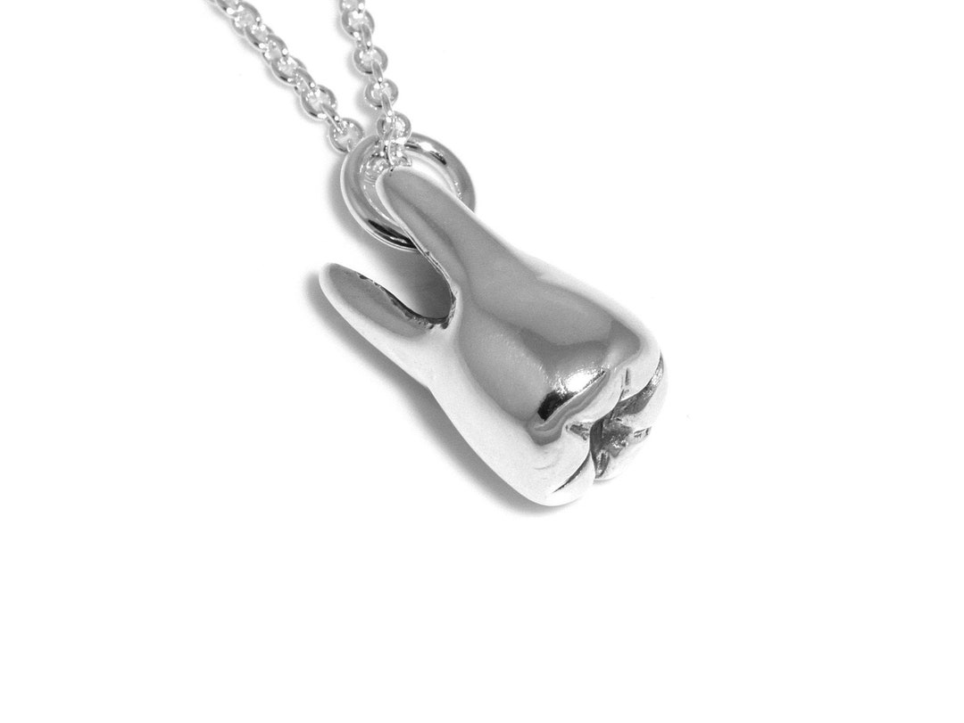 Sterling Silver Human Molar Tooth Necklace, Handmade Dentist Charm - Etsy