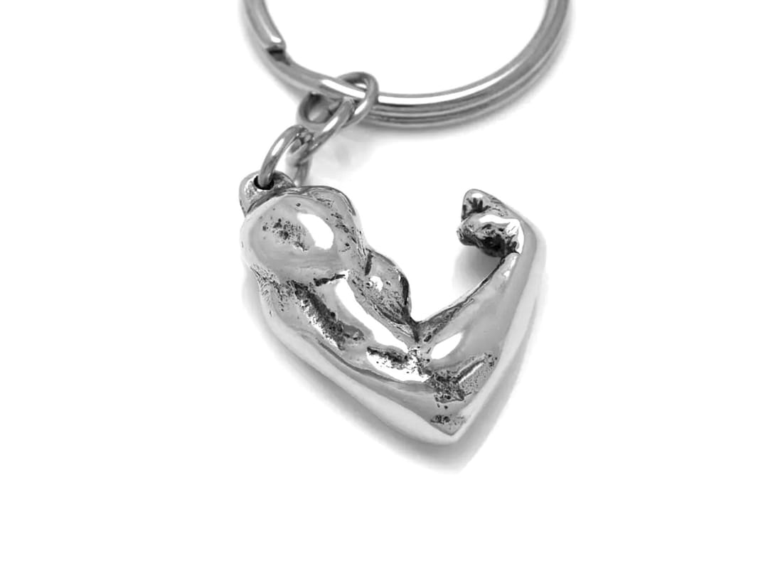 Human Biceps Charm Keychain, Handmade Bodybuilder Keyring in Pewter - Etsy