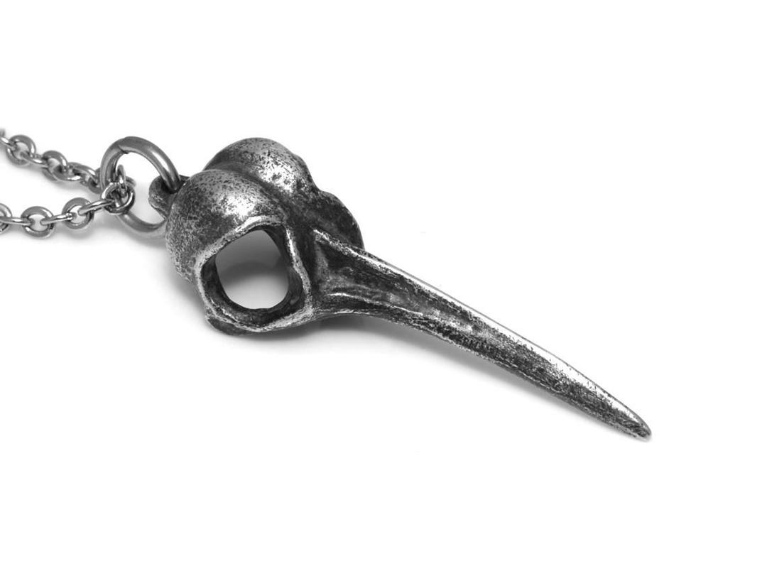 Antiqued Hummingbird Skull Pendant Necklace - Etsy