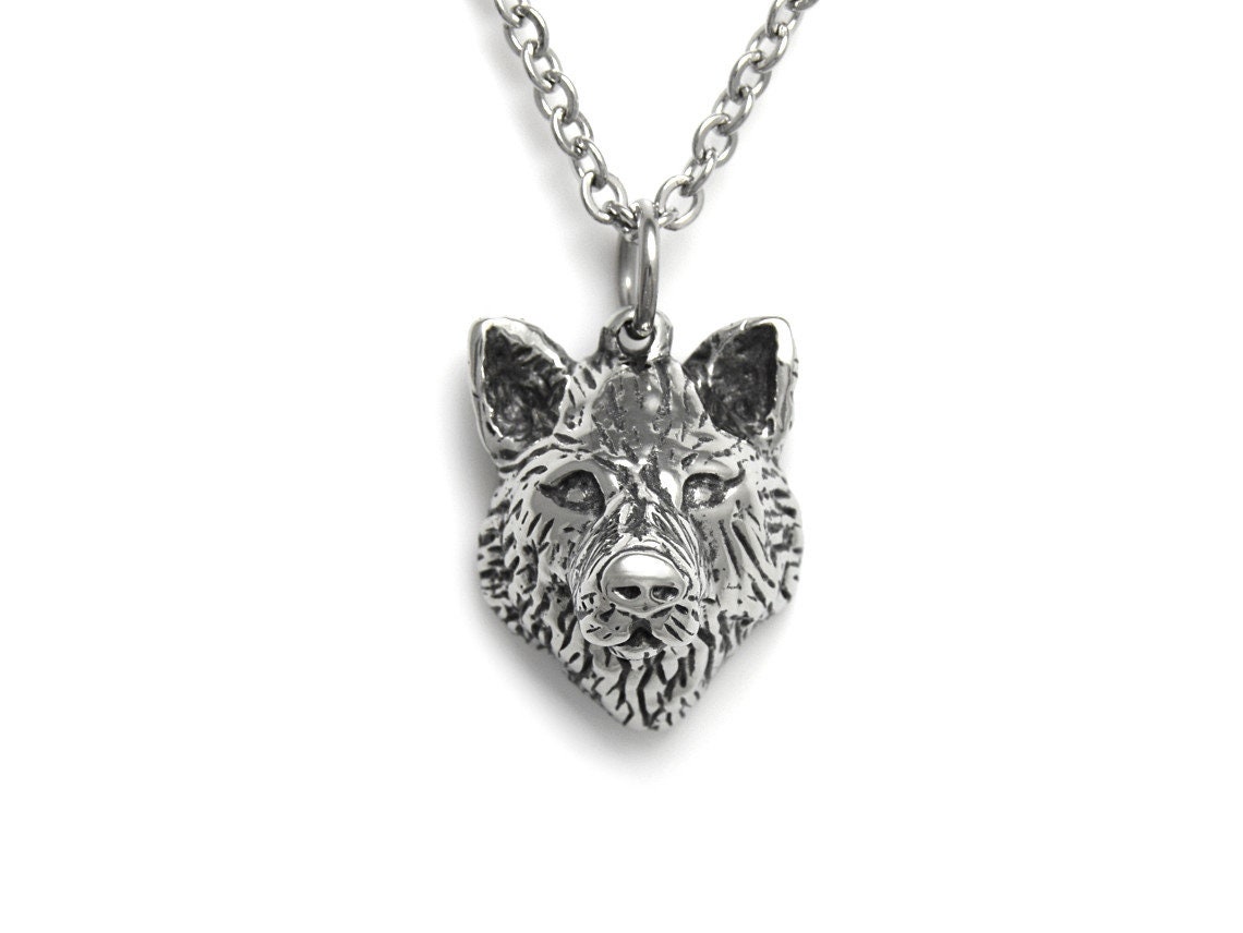 Wolf Head Pendant Necklace Werewolf Jewelry Handmade in | Etsy