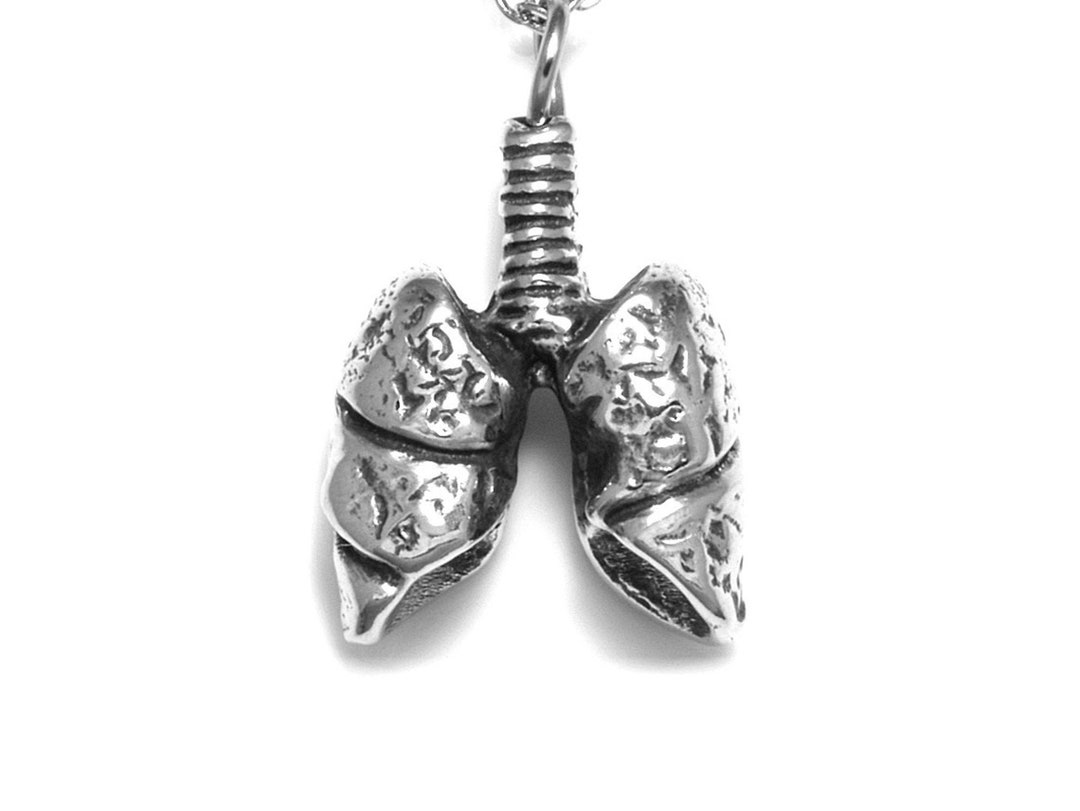 Lungs Necklace With Trachea, Human Respiratory System Charm, Anatomy ...
