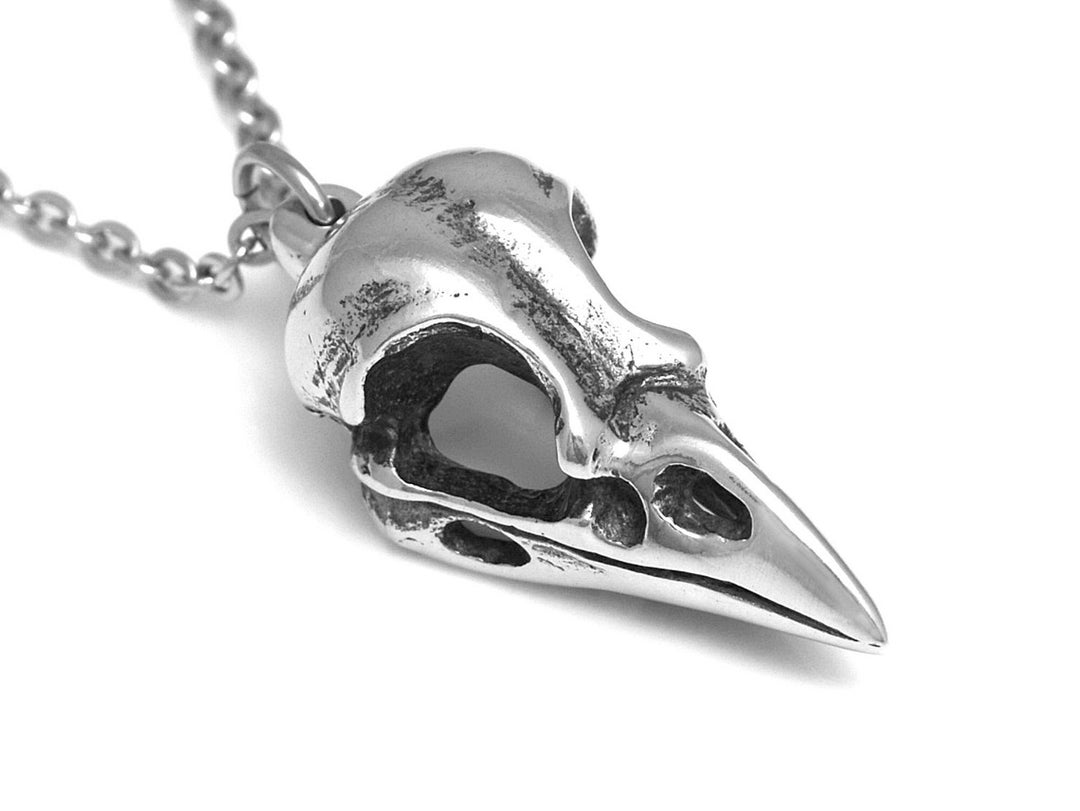 Jackdaw Skull Pendant Necklace, Handmade Crow Bird Jewelry - Etsy Sweden