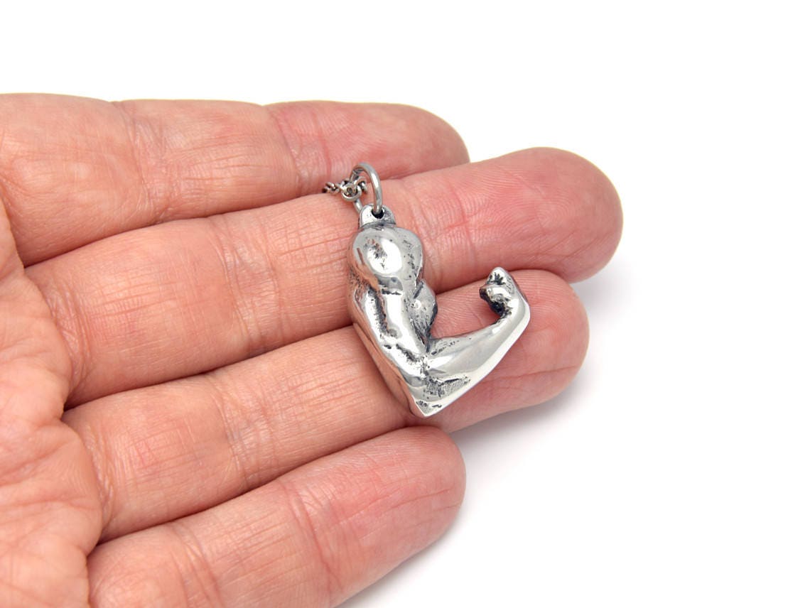 Human Biceps Necklace Athletic Arm Pendant Bodybuilder - Etsy