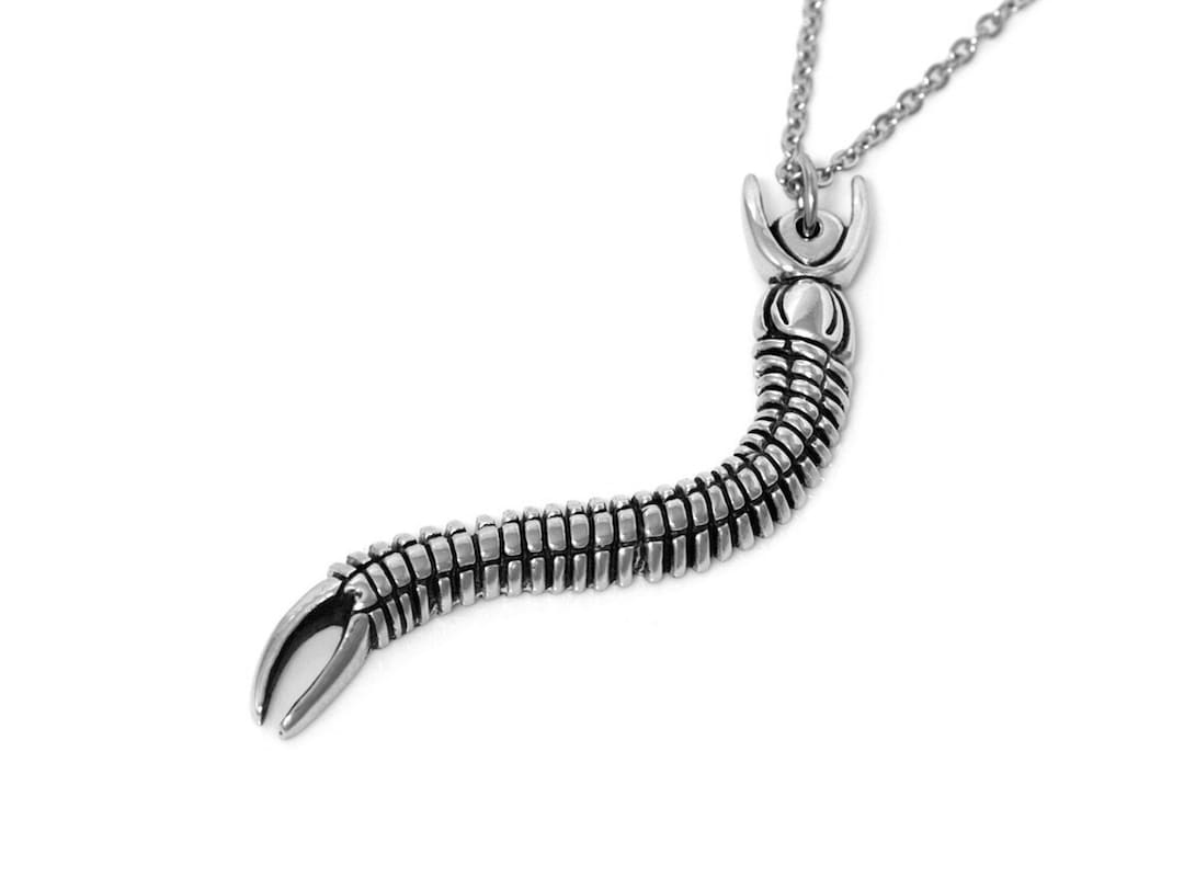 Centipede Necklace, Arthropod Pendant, Myriapoda Charm, Animal Jewelry ...