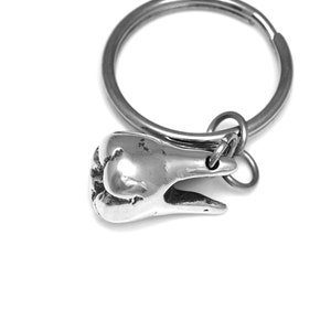 Handmade Human Molar Tooth Charm Keychain in Polished Pewter - Etsy