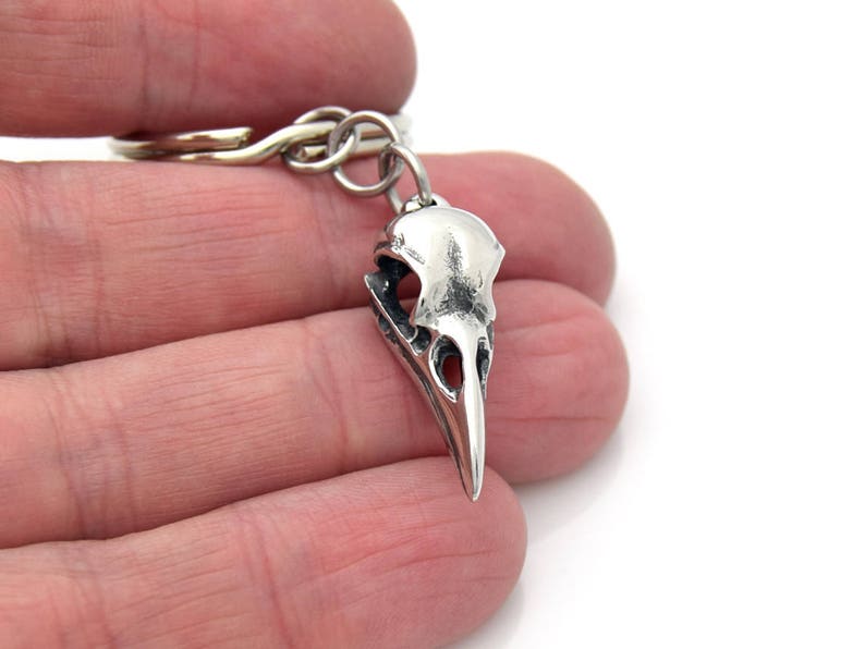 Raven Bird Skull Keychain Ornithology Charm Taxidermy Key | Etsy