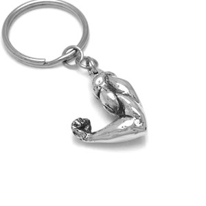 Human Biceps Charm Keychain, Handmade Bodybuilder Keyring in Pewter - Etsy