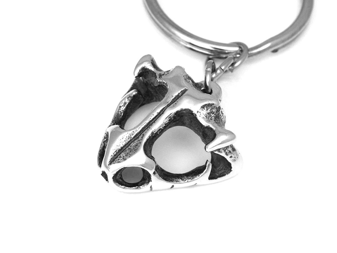 Frog Skull Keychain, Amphibia Head Keyring in Pewter - Etsy