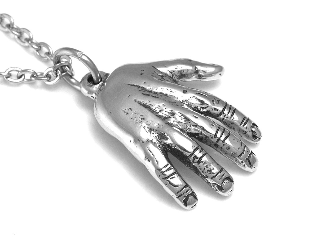 Human Hand Pendant Necklace, Palmistry Palm Reading Charm - Etsy