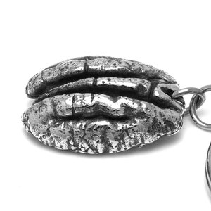 Pecan Keychain in Pewter, Handmade Nut Keyring, Pewter Keyholder - Etsy