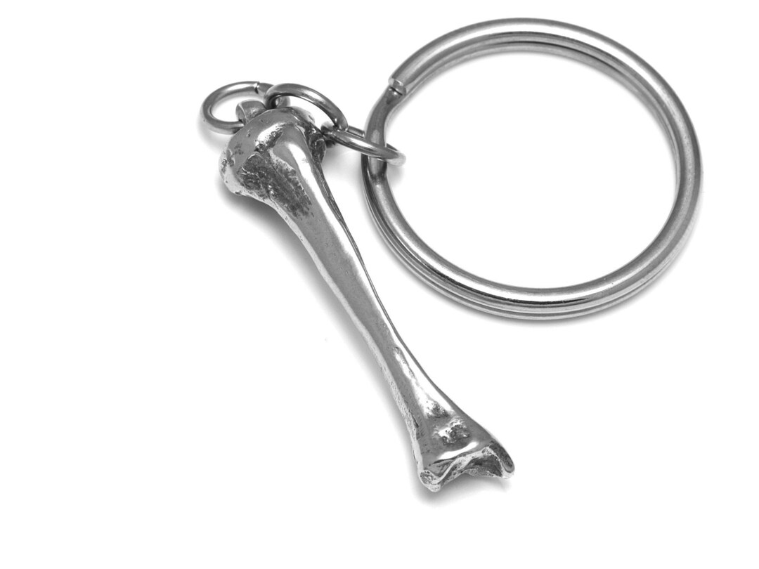 Tibia Bone Keychain, Handmade Human Bone Anatomy Keyring in Pewter ...
