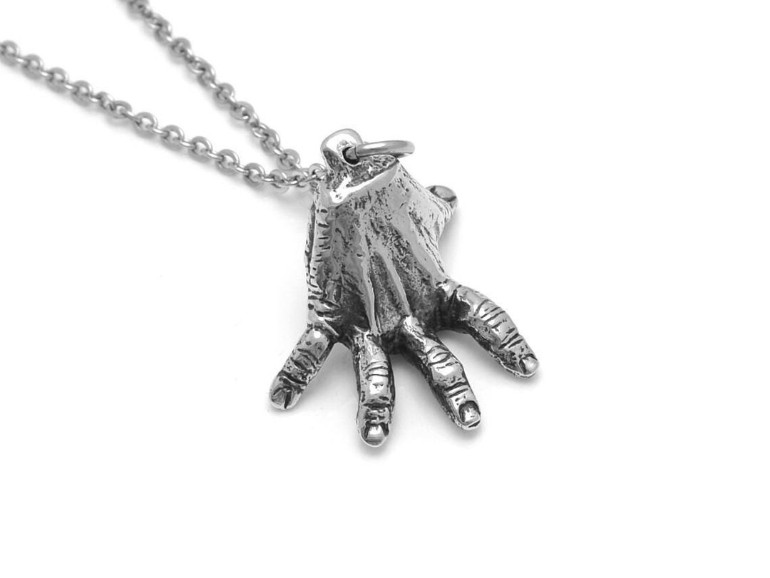 Human Hand Necklace in Pewter, Anatomy Jewelry - Etsy
