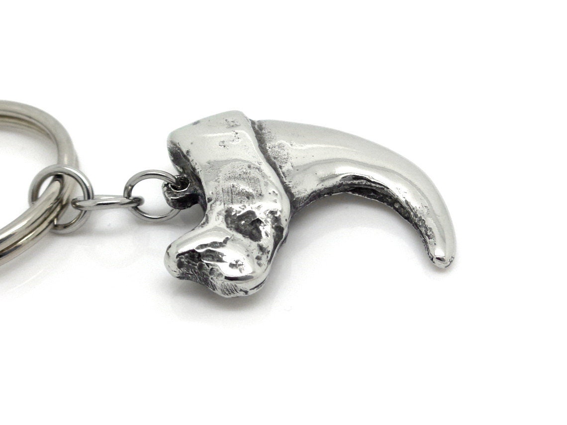 Lynx Claw Keychain in Pewter Wild Cat Talon Key Ring Animal - Etsy