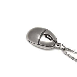Handmade Computer Mouse Pendant Necklace in Pewter Gamer - Etsy