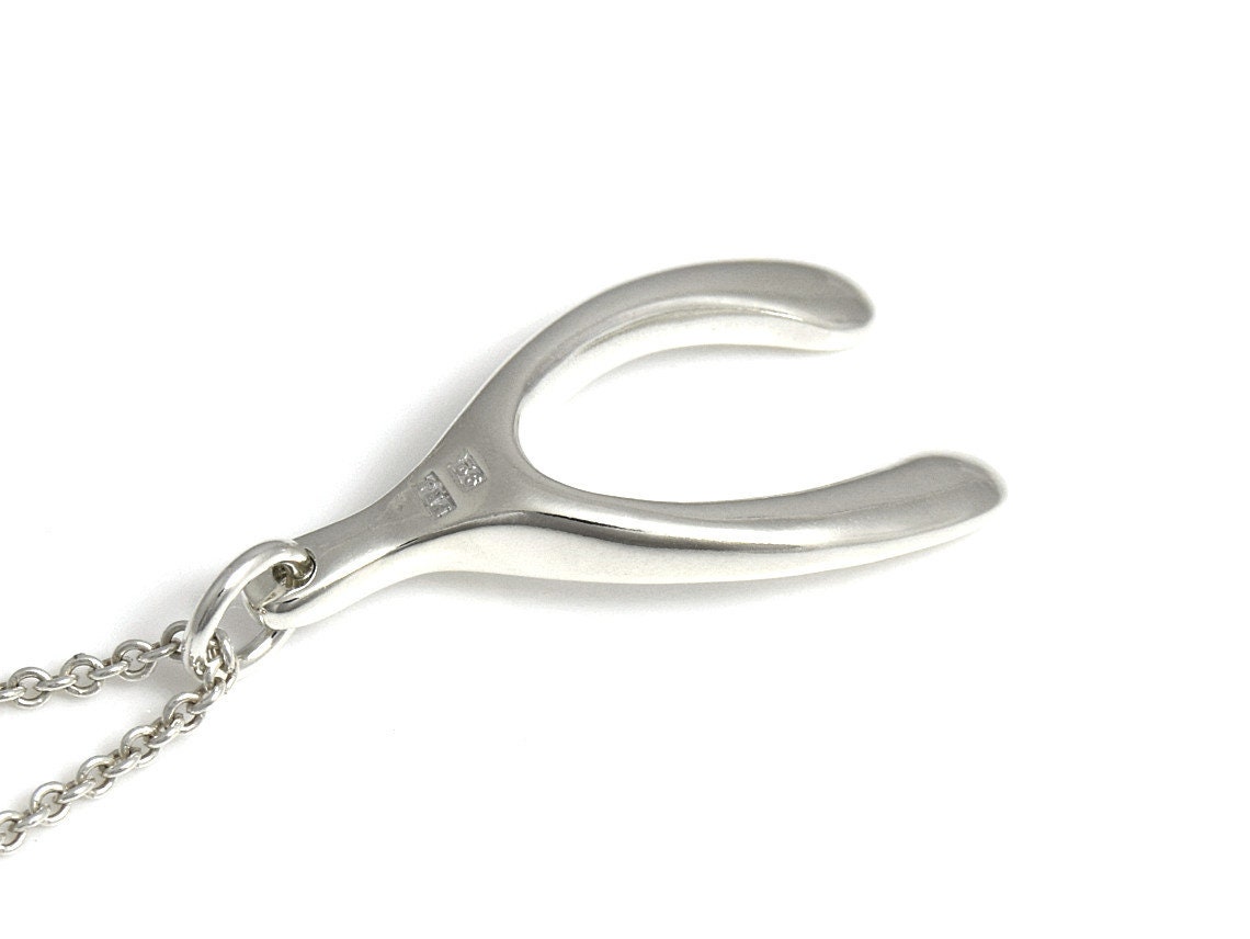Sterling Silver Wishbone Necklace Furcula Lucky Charm Jewelry - Etsy