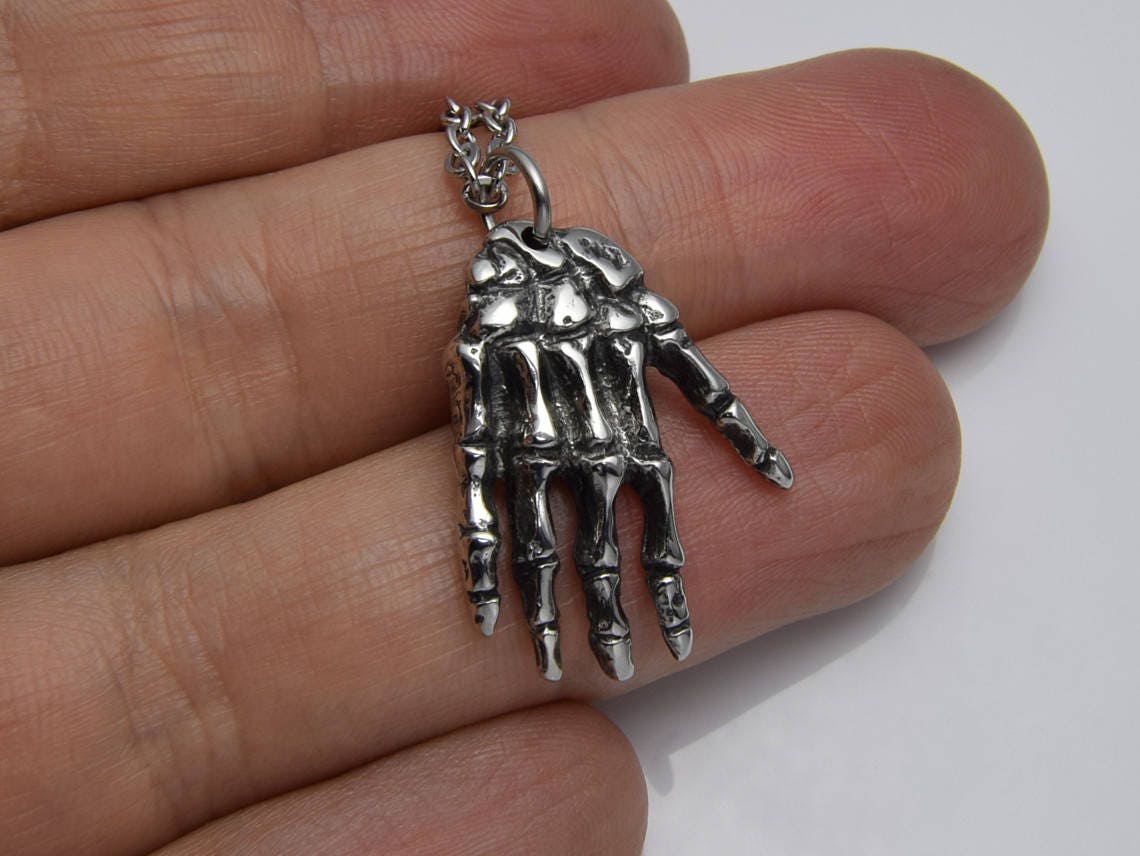 Human Skeleton Hand Pendant Necklace Anatomy Jewelry | Etsy