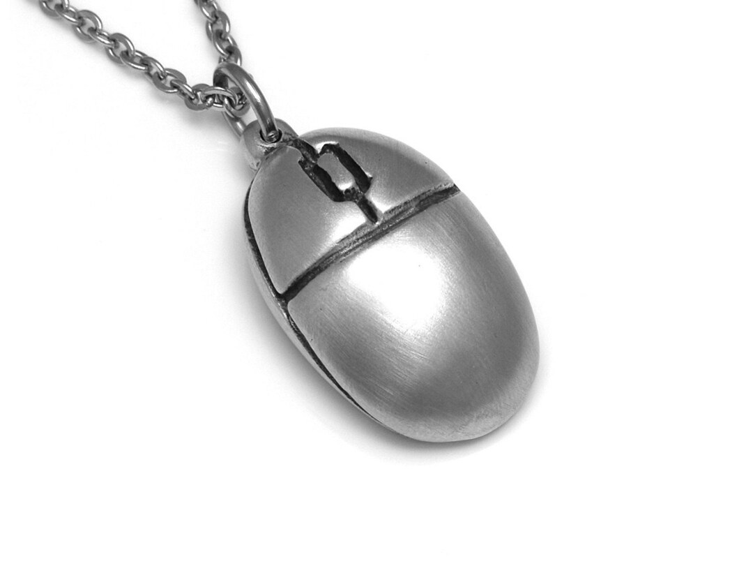 Handmade Computer Mouse Pendant Necklace in Pewter, Gamer Jewelry - Etsy