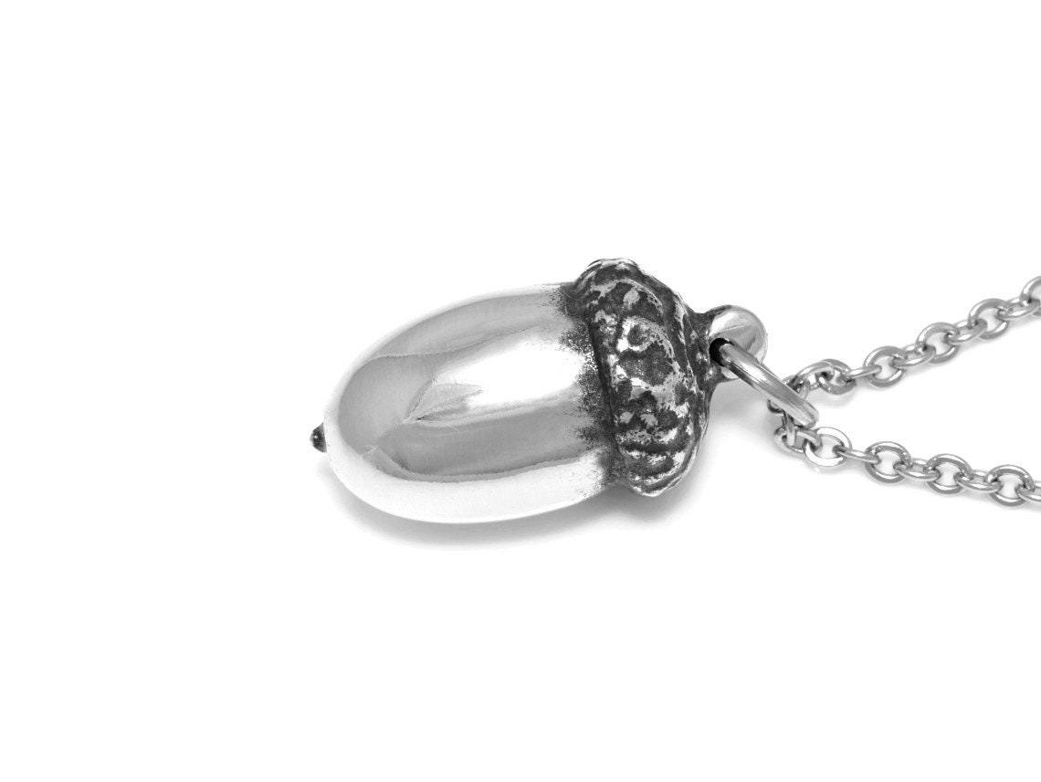 Handmade Acorn Necklace in Pewter Oak Nut Pendant Pewter | Etsy