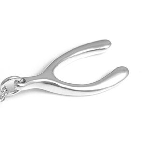 Sterling Silver Wishbone Necklace, Furcula Lucky Charm Jewelry - Etsy