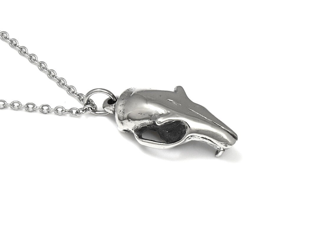 Chipmunk Skull Pendant Necklace Rodent Jewelry in Metal - Etsy Sweden