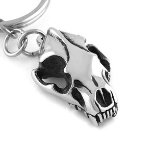 Wolverine Skull Keychain, Animal Bone Keyring in Pewter - Etsy