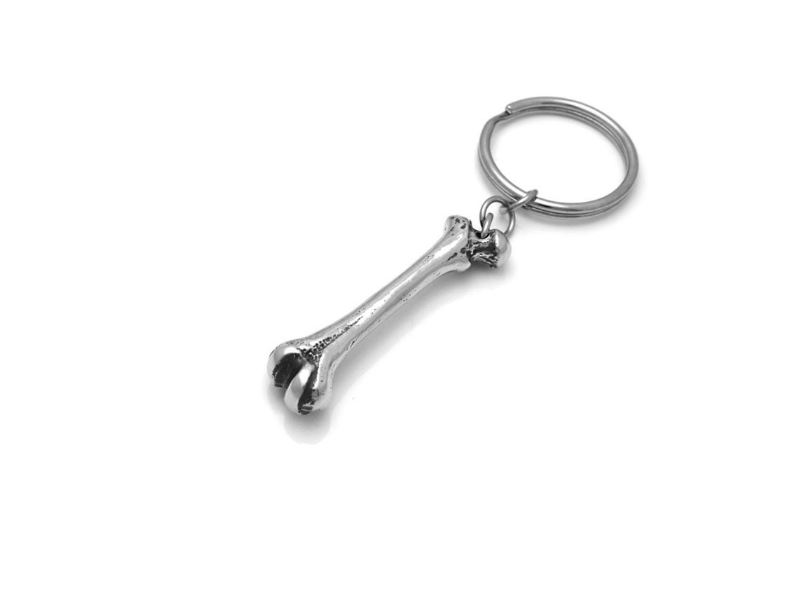 Handmade Human Femur Keychain, Medical Keyring, Pewter Bone Key Chain ...