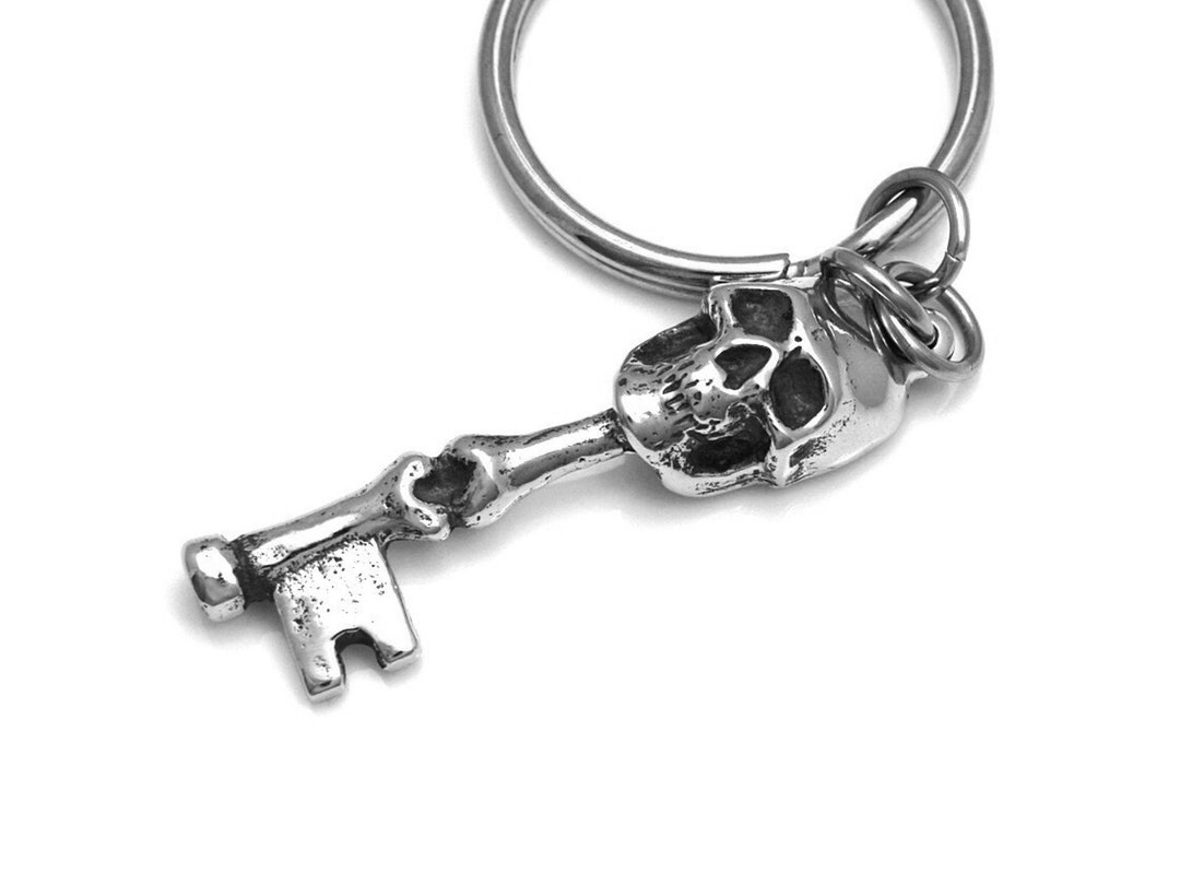 Skeleton Key Keychain, Skull and Bones Key Holder - Etsy