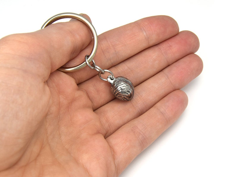 Hazelnut Keychain Nut Key Holder Nature Keyring in Pewter - Etsy