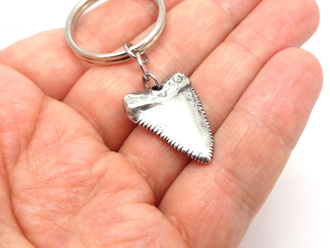 Handmade Shark Tooth Keychain Sharktooth Key Holder in - Etsy