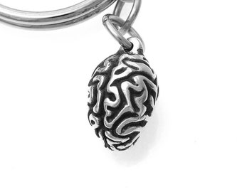 Metal Brain Keychain - Etsy
