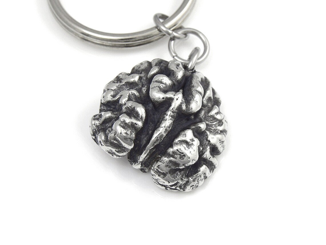 Walnut Keychain Nature Nut Food Keyring in Pewter - Etsy