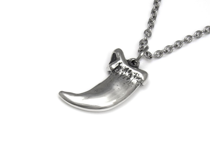 Small Metal Wolf Claw Pendant Necklace, Handmade Animal Charm Jewelry ...