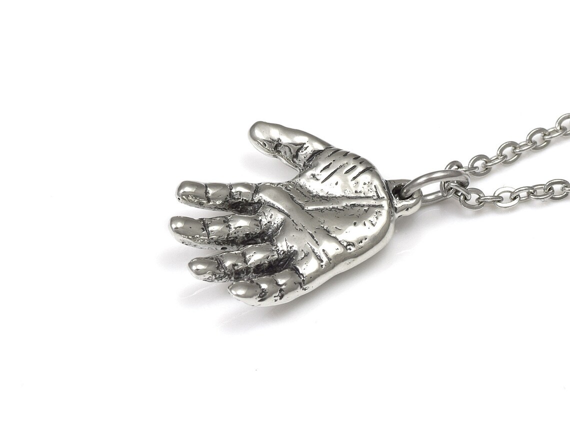 Human Hand Pendant Necklace Palmistry Palm Reading Charm - Etsy