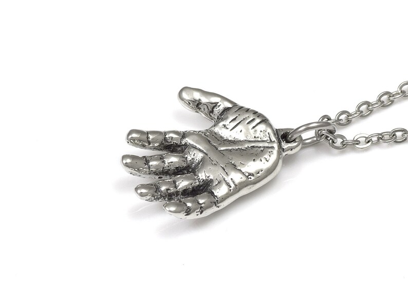 Human Hand Pendant Necklace Palmistry Palm Reading Charm - Etsy