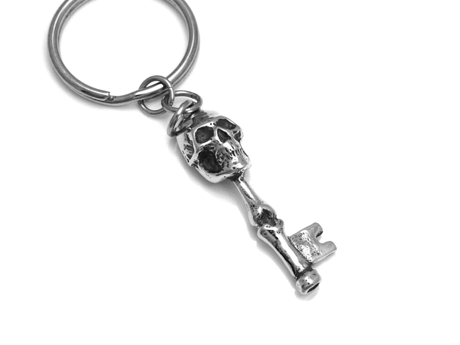 Skeleton Key Keychain, Skull and Bones Key Holder - Etsy