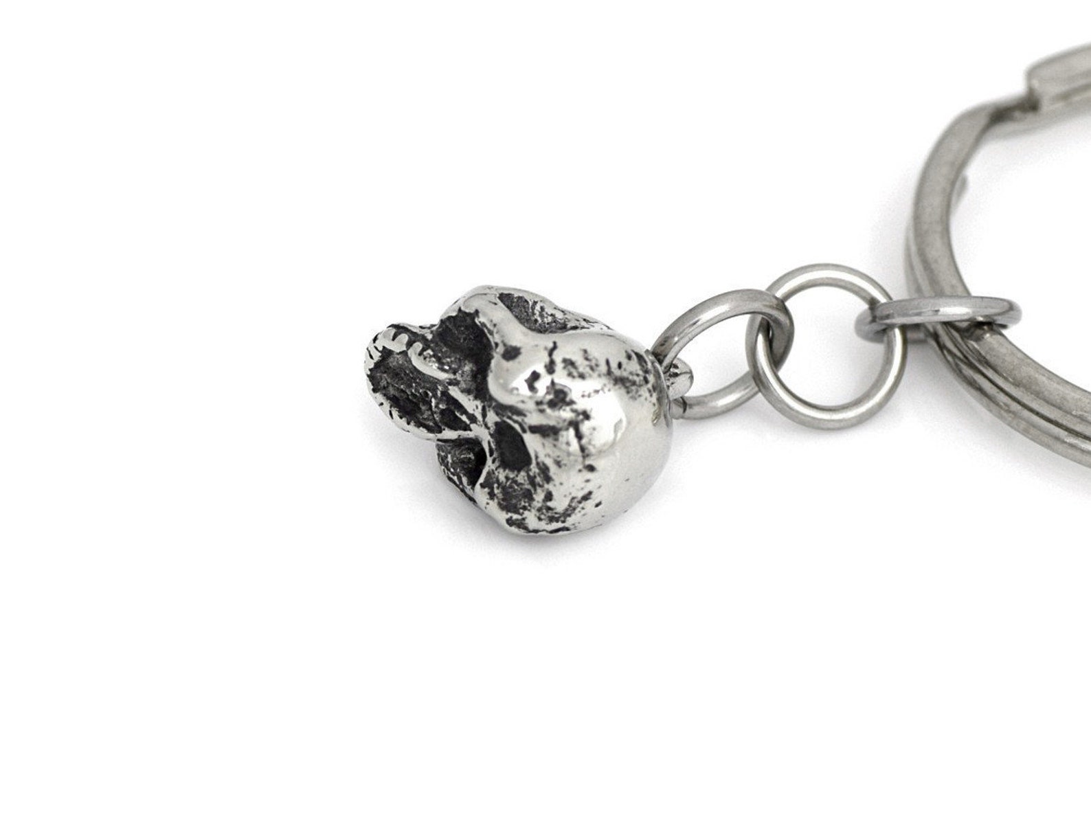Small Skull Keychain Mortality Charm Handmade Polished | Etsy