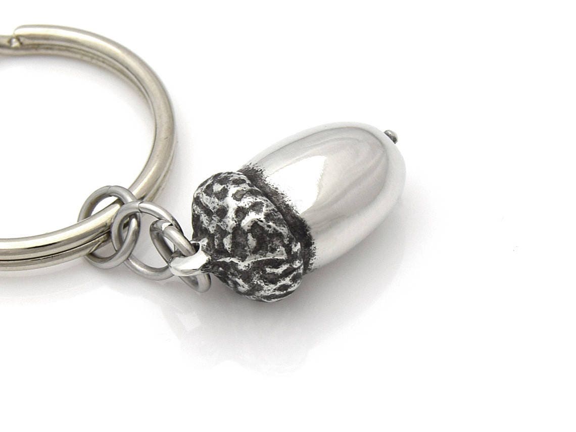 Acorn Keychain Nature Keyring Oak Key Holder in Pewter | Etsy