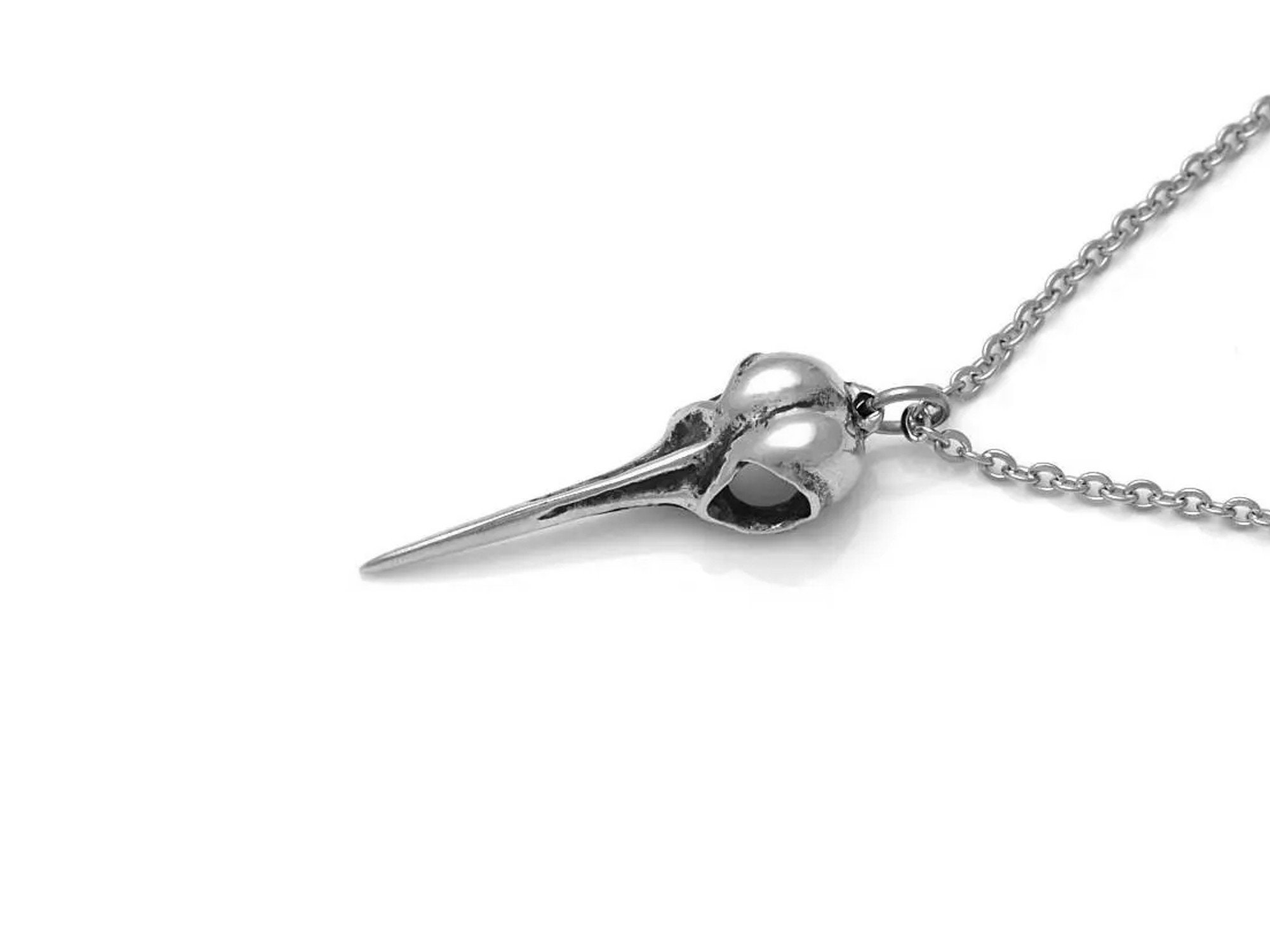 Hummingbird Skull Pendant Necklace, Bird Charm Jewelry - Etsy