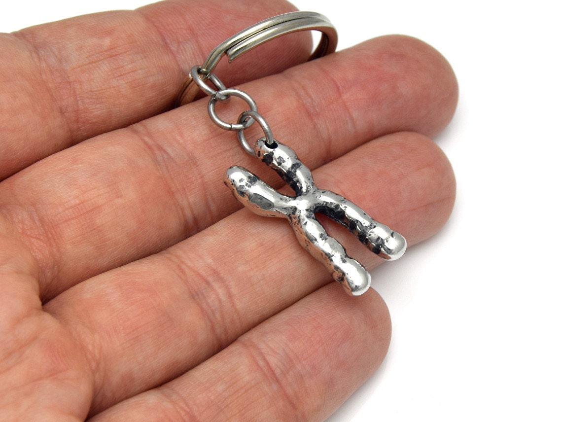 Pewter Chromosome Keychain Genetic Science Key Ring Biology - Etsy