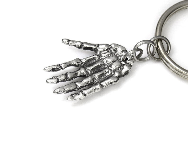 Skeleton Hand Keychain Human Bones Charm Handmade in Pewter - Etsy