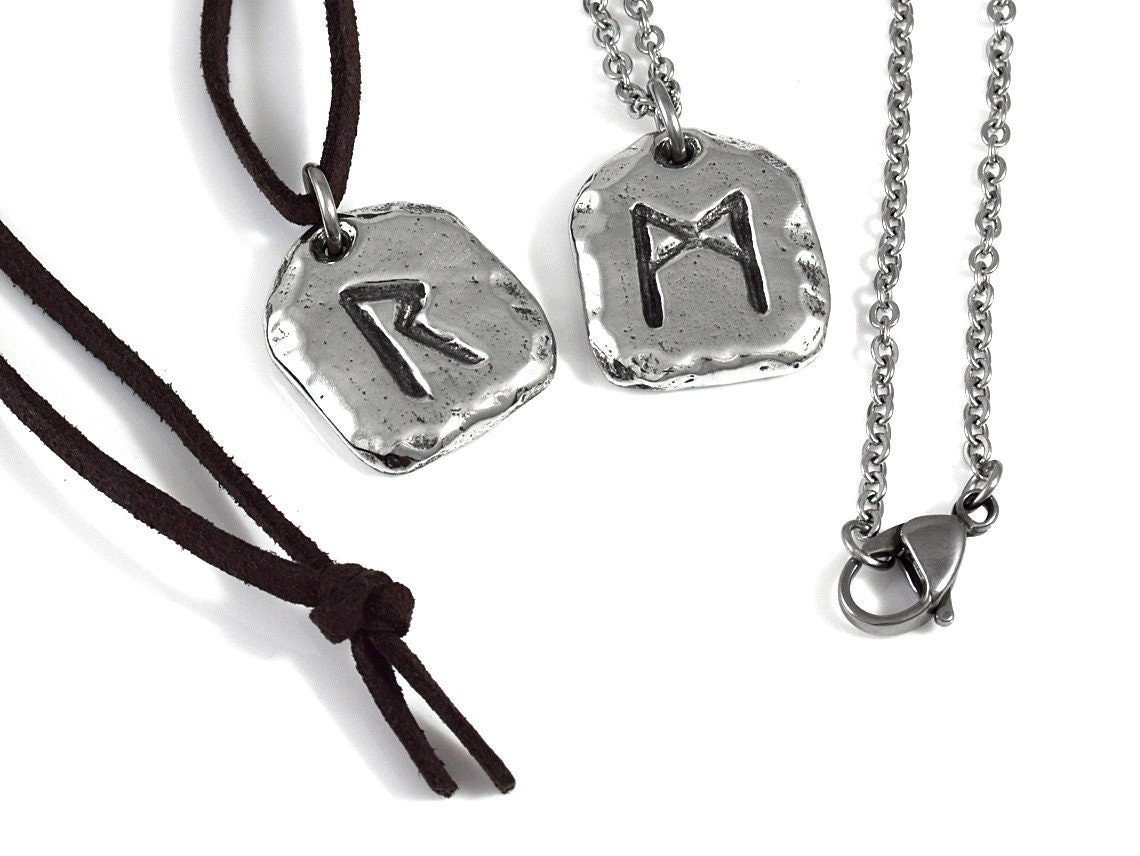 Elder Futhark Rune Pendant Necklace Norse Viking Runestone - Etsy